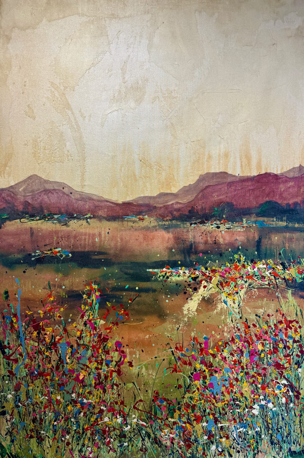 "Champagne Sunrise" 66 x 44 Canvas | Think Art Gallery